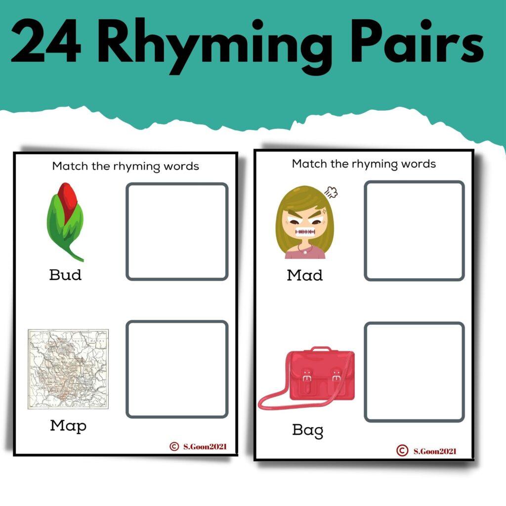Rhyming Words Cut and Paste - Resource For Teacher