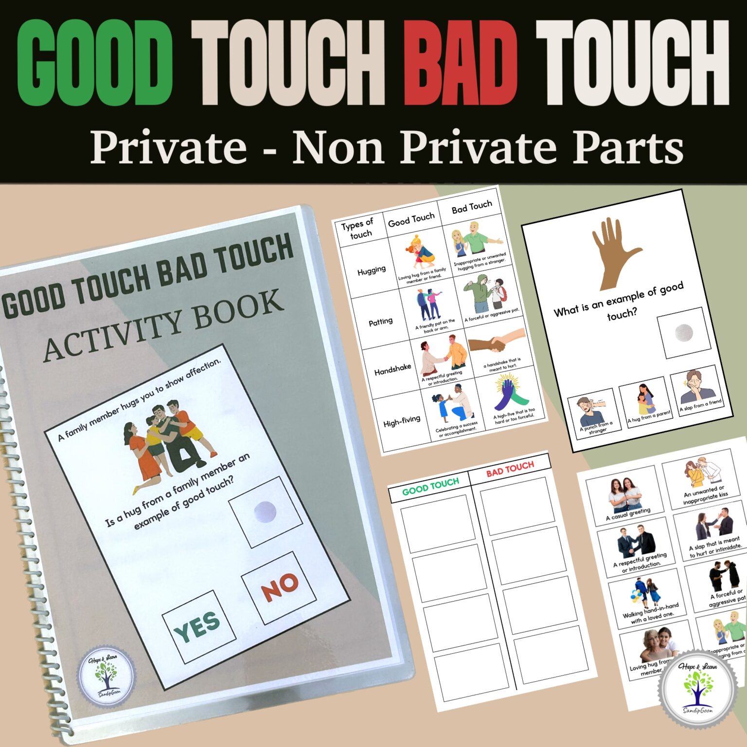 Appropriate and Inappropriate Touch Worksheets - Resource For Teacher