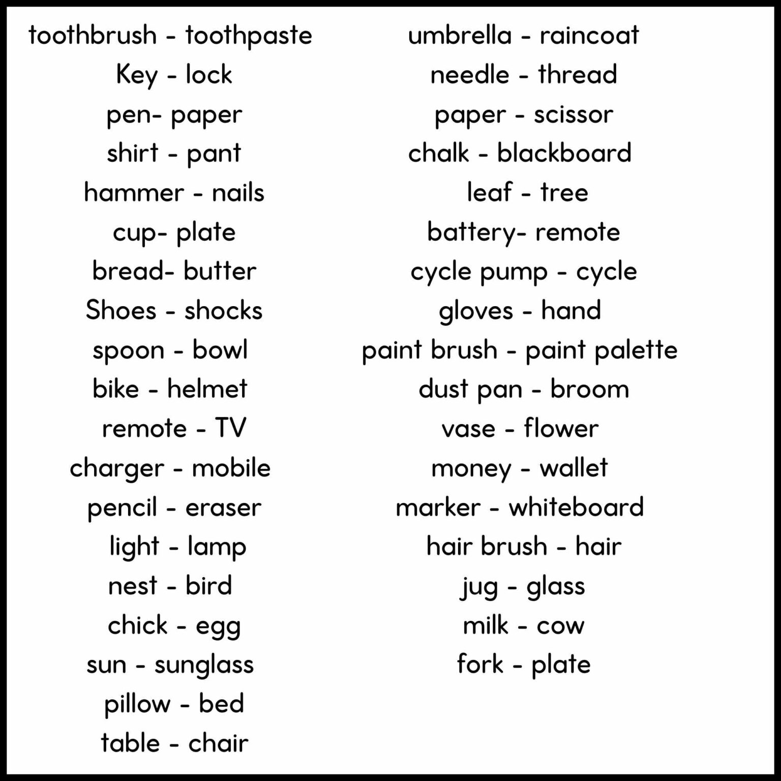 What Goes Together Worksheets - Resource For Teacher