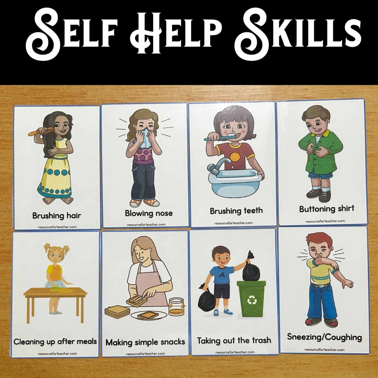 Taking A Bath - Chart and Flashcards - Resource For Teacher