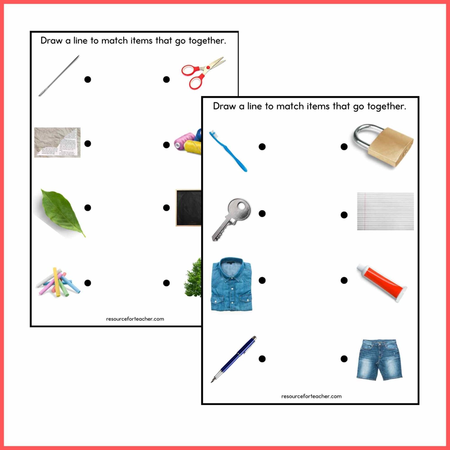 What Goes Together Worksheets - Resource For Teacher