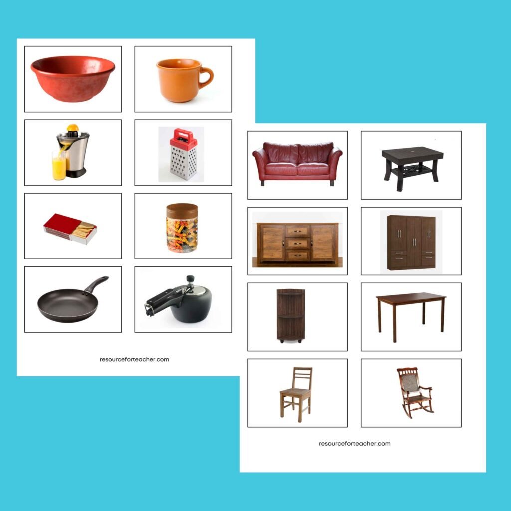 Kitchen and Furniture Sorting - Resource For Teacher