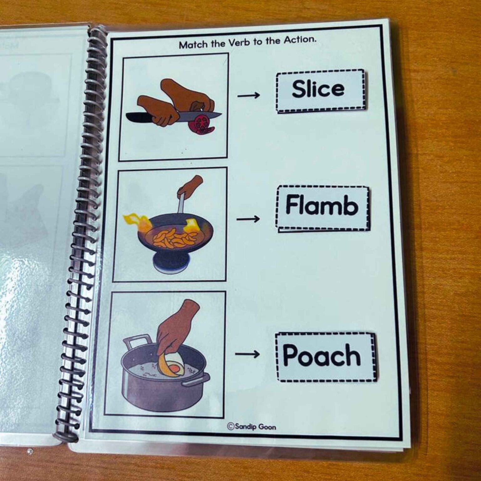 Cooking Verbs Vocabulary Match - Resource For Teacher