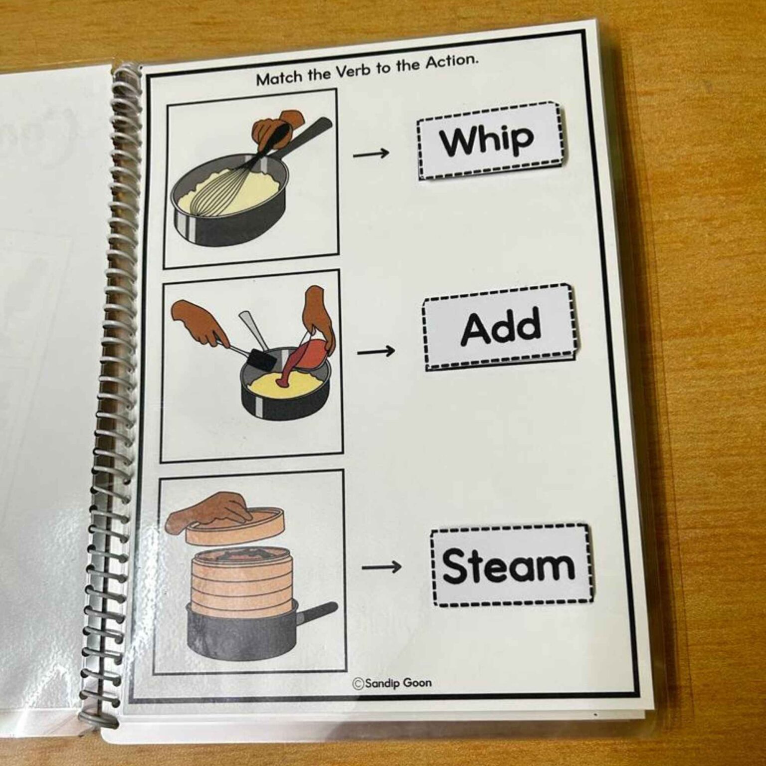 Cooking Verbs Vocabulary Match - Resource For Teacher