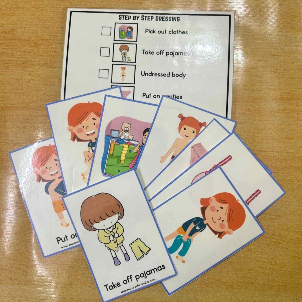 Steps Of Dressing - Girl - Resource For Teacher