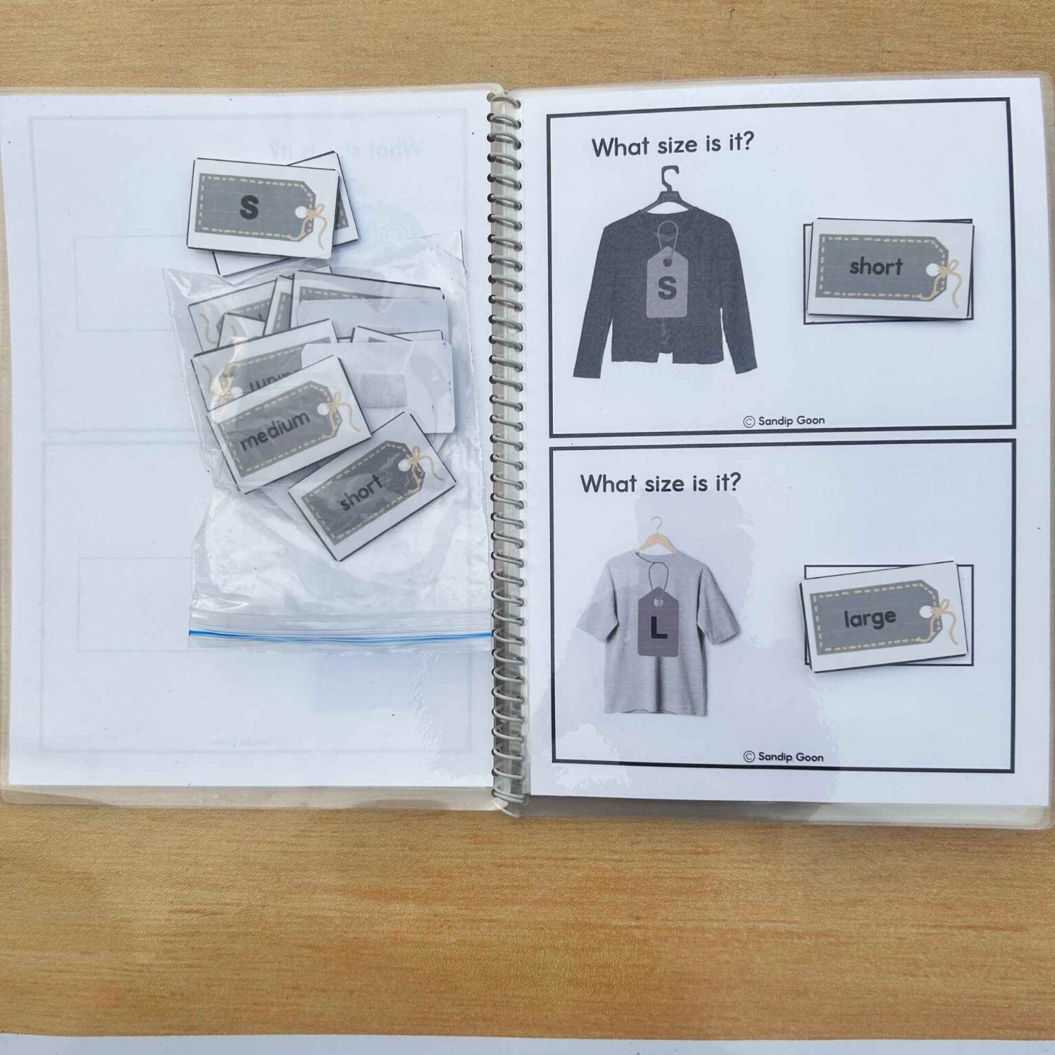 Identify Clothes Size - Life Skills Adapted Book - Resource For Teacher