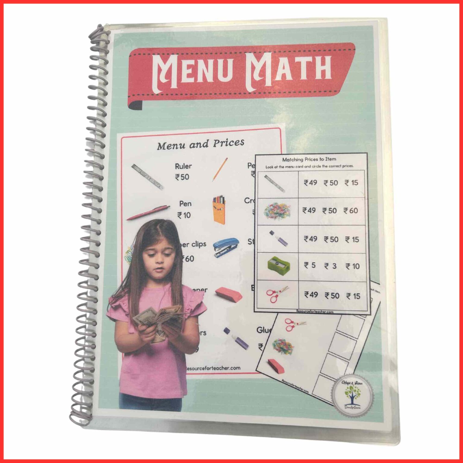 Menu Math Worksheet - Resource For Teacher