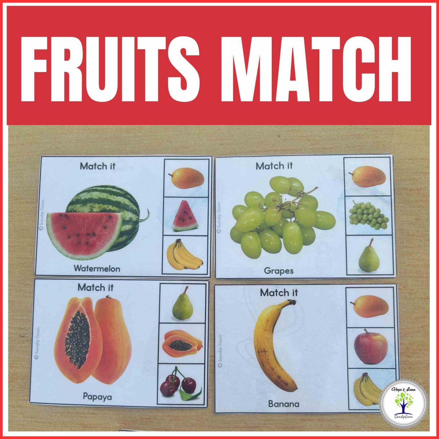 Fruit Identification Cards for Early Learners - Resource For Teacher