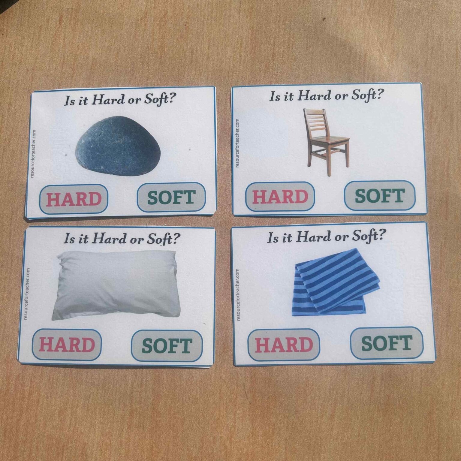 Identify Hard and Soft Basic Concept Task Cards - Resource For Teacher