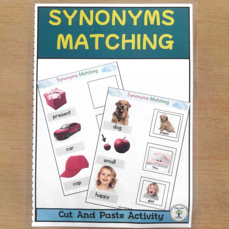 Synonyms Matching Activity for Kids - Resource For Teacher