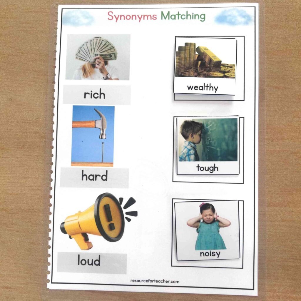 Synonyms Matching Activity for Kids - Resource For Teacher
